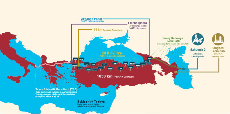 European connection of Trans Anatolian Natural Gas Pipeline Project ...